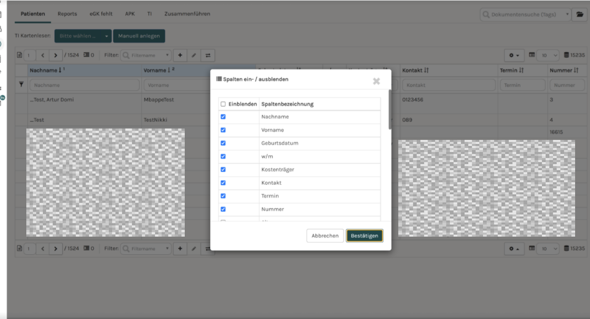 Tabellen und Tabellenfunktionen – Avi Medical Handbuch